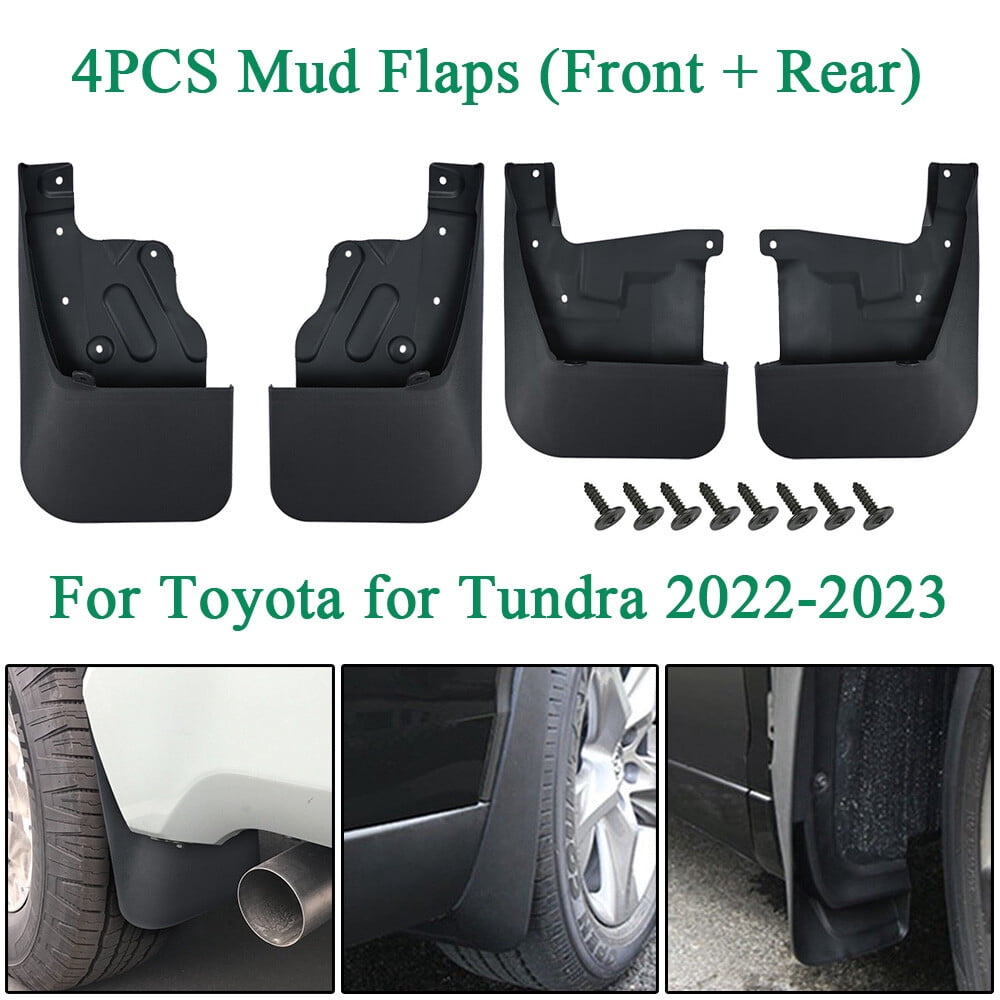 ALLTIMES Mud Flaps Kit for Toyota for Tundra 2022-2023, Black PP Front ...