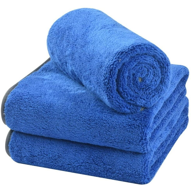 Extra Large Plush Pocketed Microfiber Drying Towel 3 Pack Car Drying