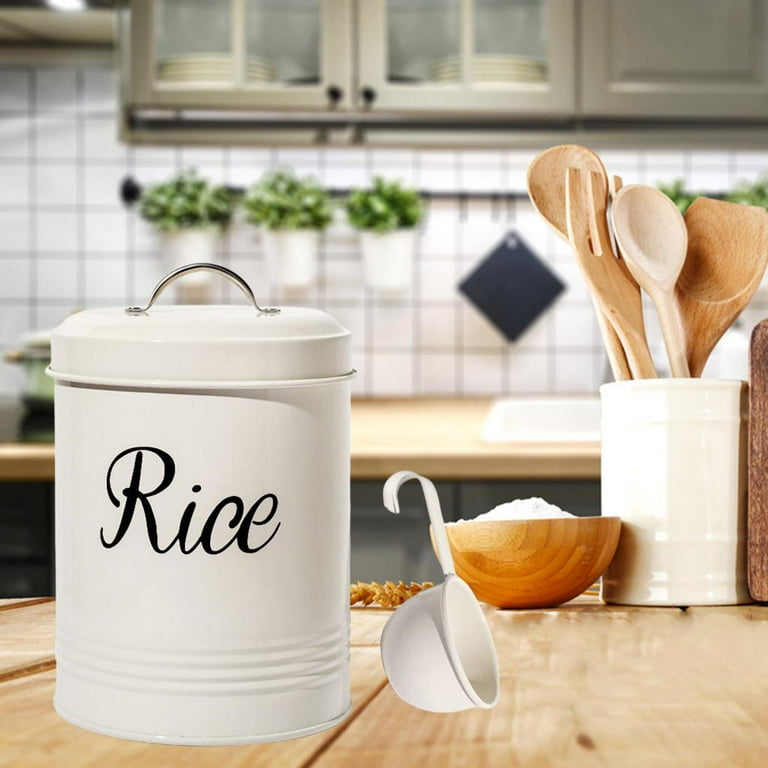Rustic White Kitchen Metal Containers