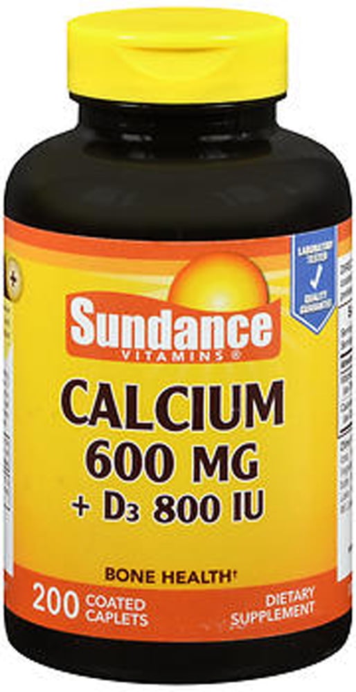 Sundance Calcium + Vitamin D3, 600 mg & 800 IU, 200 Count - Walmart.com