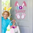 Easter Decorative Felt Door Sticker, Cartoon Bunny Chick English Window ...