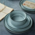 Famiware 12-Piece Stoneware Dinnerware Set, Plates & Bowls for 4, Smoky ...
