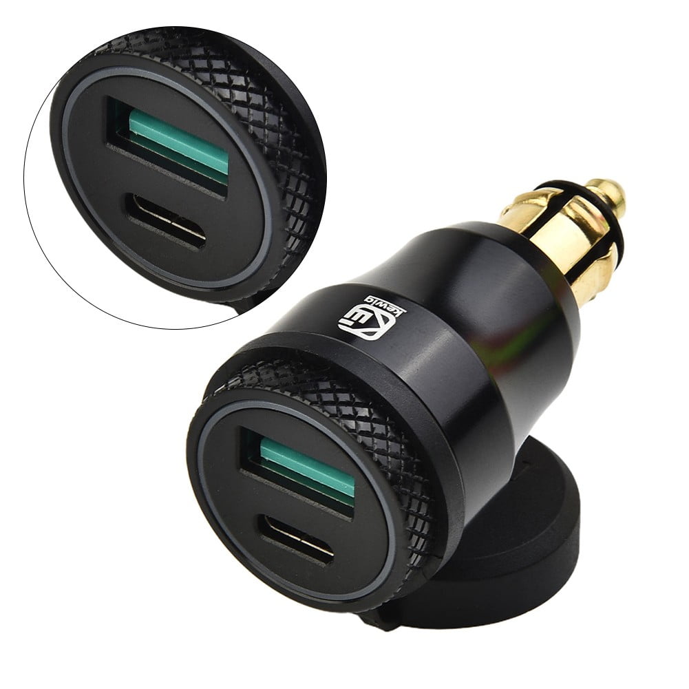 Red LED USB & Type C Charger Motorcycle Power Outlet Adapter For BMW ...