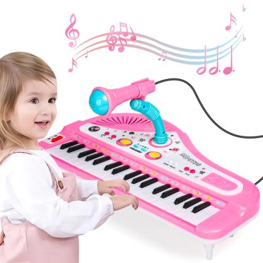 Beefunni Baby Piano Toys for Kids, Pink Musical Baby Piano Keyboard ...