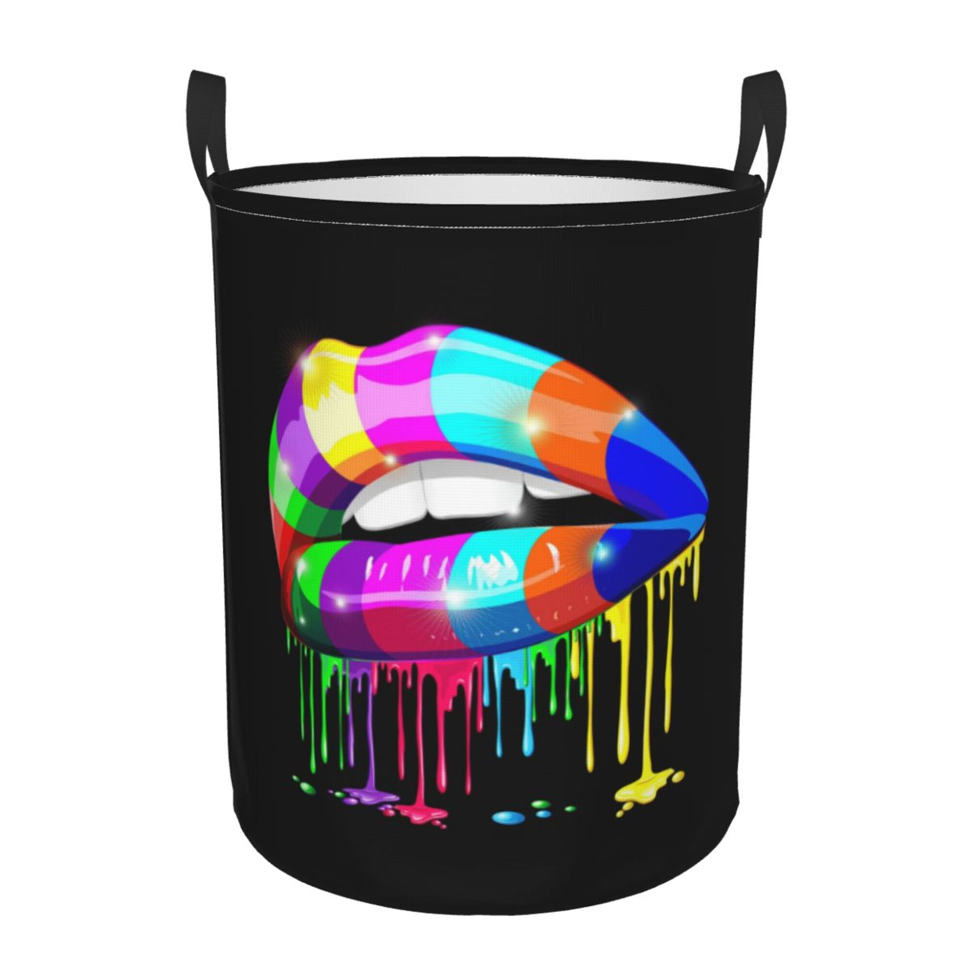 DouZhe Waterproof Collapsible Large Laundry Baskets, Rainbow Lips LGBT ...