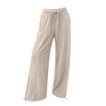 Aimik Women's Solid Color Pants With Pockets Elastic Waist And ...