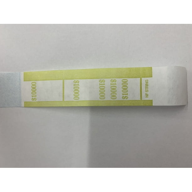 Currency Straps - Self Sealing Money Bands, $10,000-Mustard, 500 pack ...