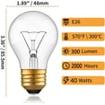 Appliance Oven Light Bulb, High Temp 300 °C Resistant,（2 Pack） A15/E26 ...
