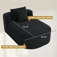 Black 67.5 Inch Chaise Lounge Chair 46 Inch Wide Seat Corduroy ...