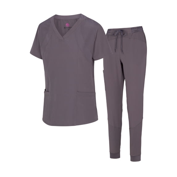 Natural Uniforms Women's Jogger Scrub Set 8 Pocket Cool Stretch Uniform ...