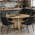 Round Dining Table Set for 4, Farmhouse Kitchen Table with Natural ...