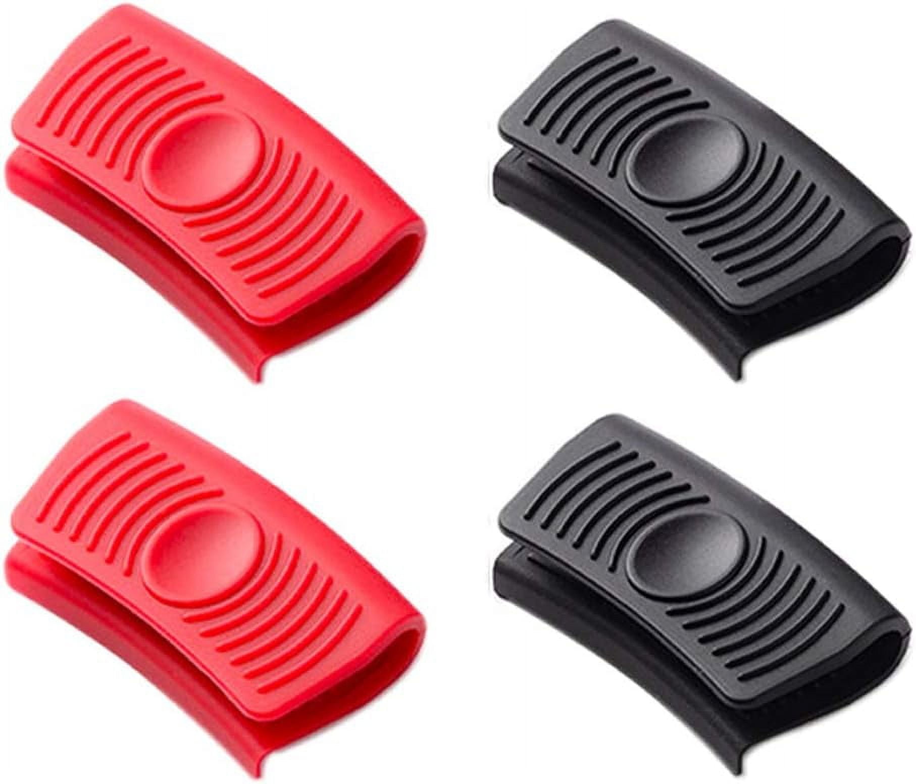 4 piezas (rojo+negro) agarraderas de silicona, protector de calor para ...