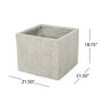 Noble House Ella Outdoor Modern Large Cast Stone Square Planter in ...