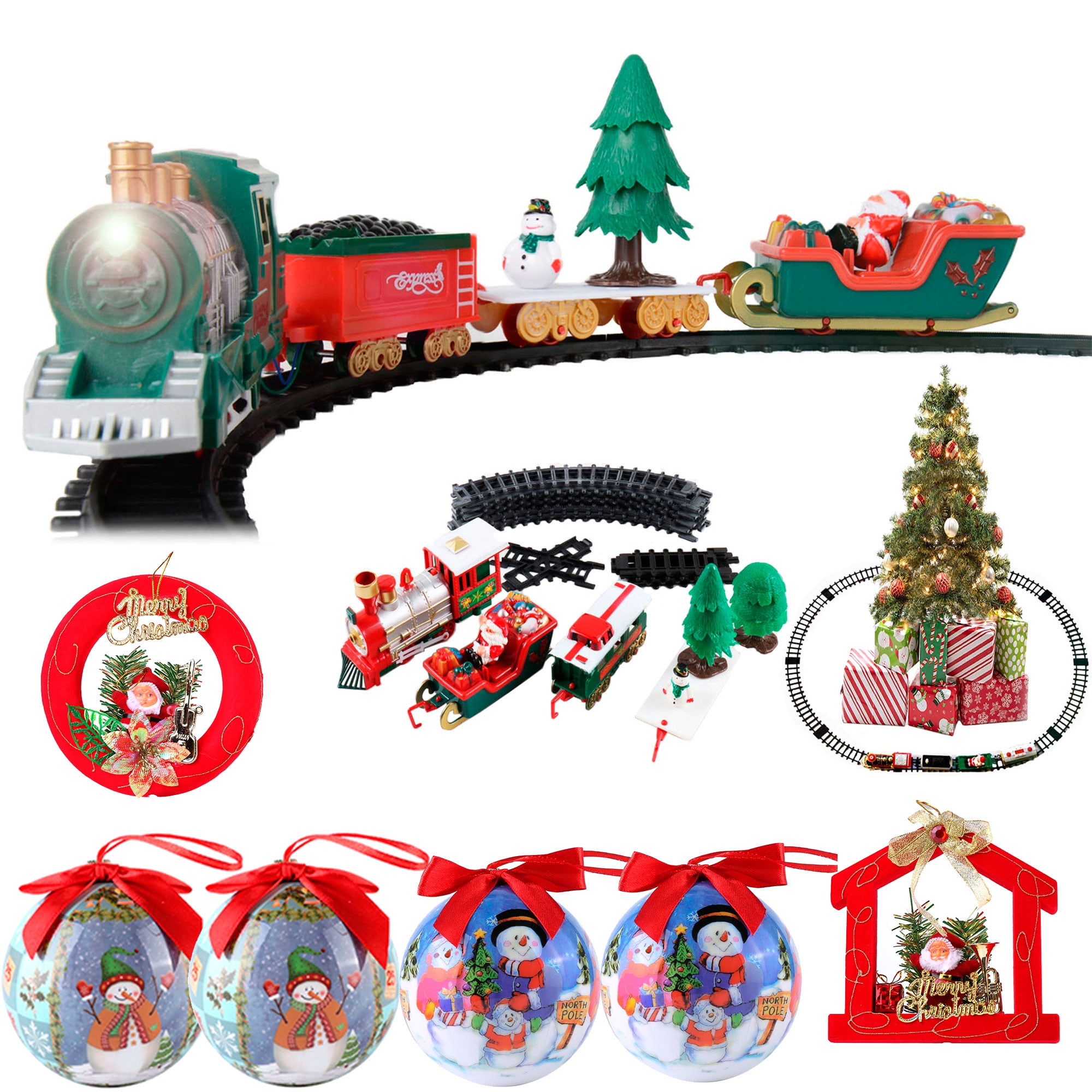 Blue Block Factory Ready to Play Holiday Christmas Train Battery ...