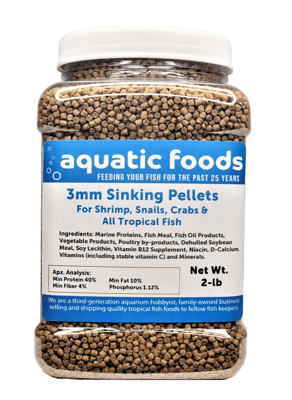 Axolotl 40% Protein 3mm Sinking Pellets also for Shrimp, Snails, Crabs ...