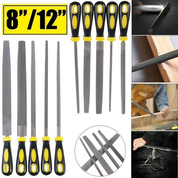 5pcs File Set (Flat file+ Semi-circular File+Triangle File+ Round File ...