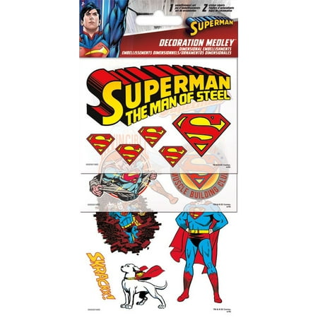 Sticker Decoration Medley - DC Comics Superman Games Toys Set Pack ...