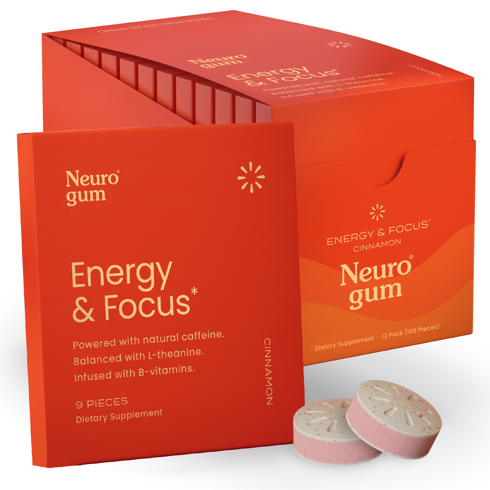 Neuro Gum Nootropic Energy Gum Cinnamon Flavor 12 Pack 108 Pieces Neuro Gum Nootropic Energy Gum Cinnamon Flavor 12 Pack 108 Pieces