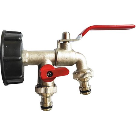 Tatum88 Ibc Dual Tank Adapter, S60 X 6 To Brass Garden Tap, 1/2" Outlet ...