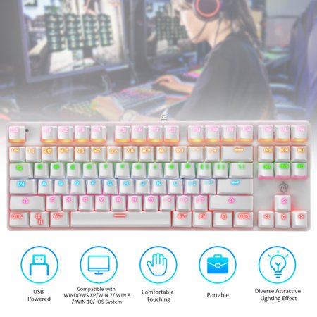 Illuminated Keyboard 87 Keys Gaming Keyboard USB Powered Operated ...