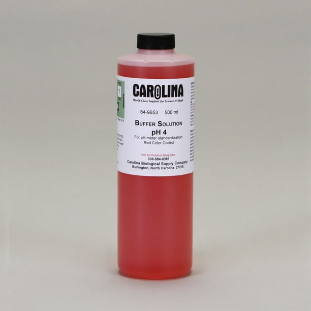 Buffer Solution, Ph 4, Color Coded, Red, Laboratory Grade, 500 Ml ...