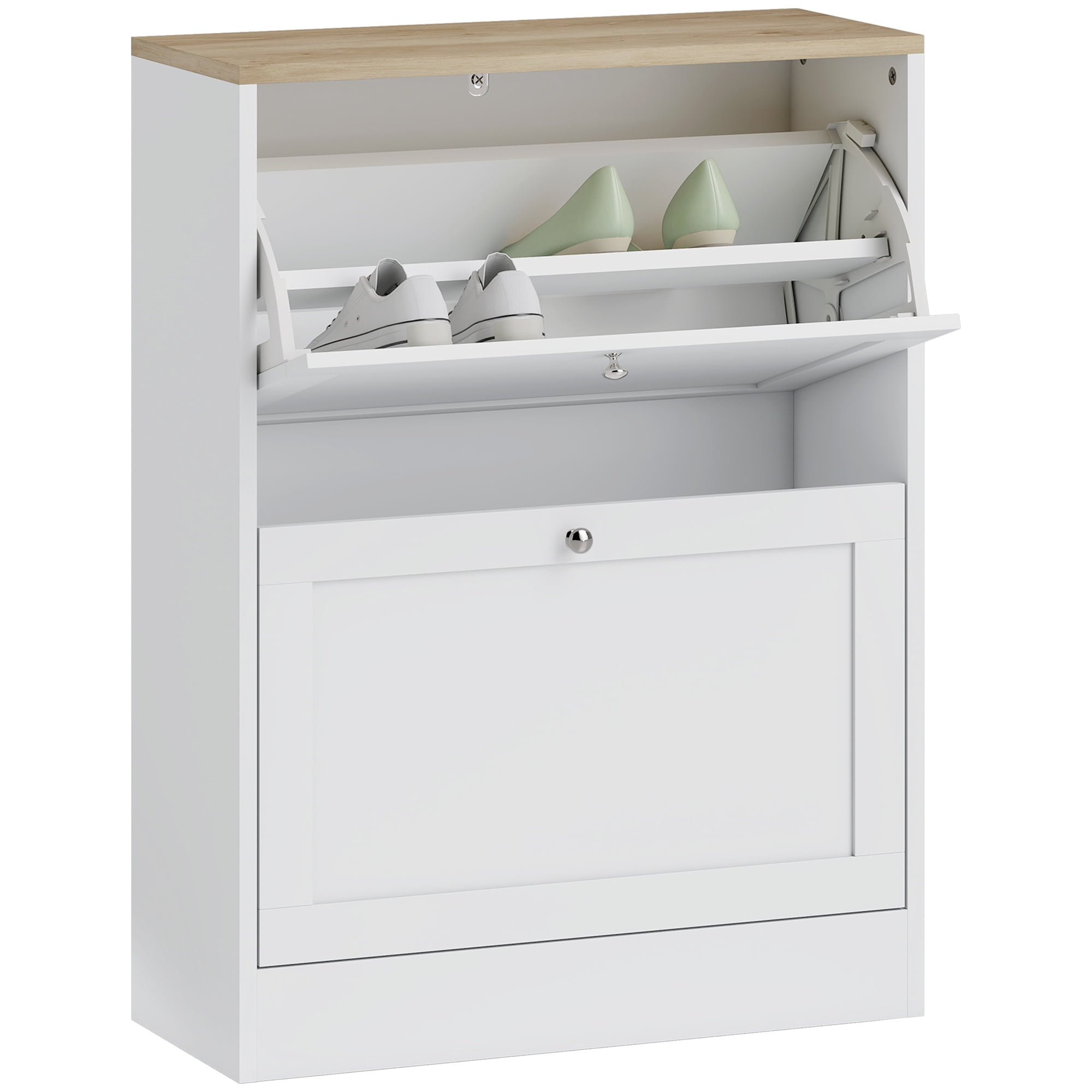 Click here for Homcom Slim Shoe Cabinet With 2 Flip Drawers Adjus... prices