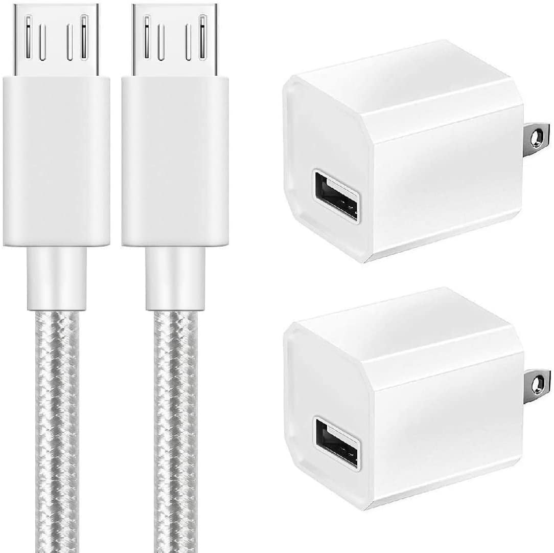 USB Charger, Certified 5V Wall Charger Portable Adapter with 2-Pack 3FT ...