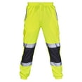 Men's Stain Resistant Enhanced Visibility Flat Front Work Pants High Visibility Bib Pan Safety ...