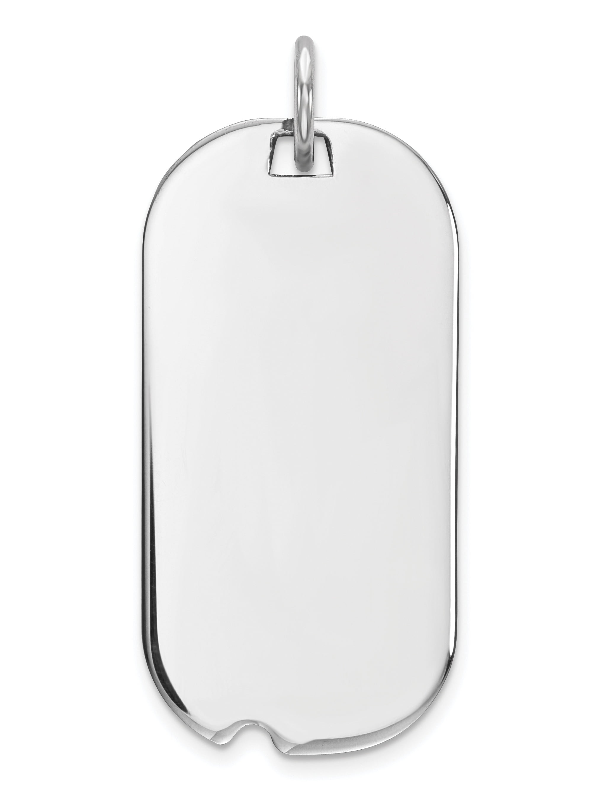 Sterling Silver Rh-Plt Engraveable Dog Tag Polished Front/Back Disc ...
