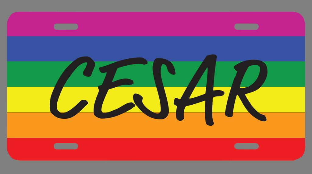 Cesar Name Pride Flag Style License Plate Tag Vanity Novelty Metal | UV ...