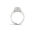 1/2Ct TDW Diamond 10K Rose Gold Diamond Double Halo Engagement Ring ...