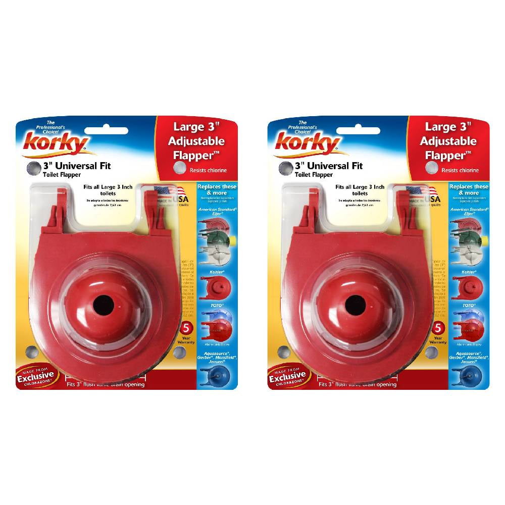 Korky Adjustable Flapper Universal Red Rubber Seal Stainless Steel ...