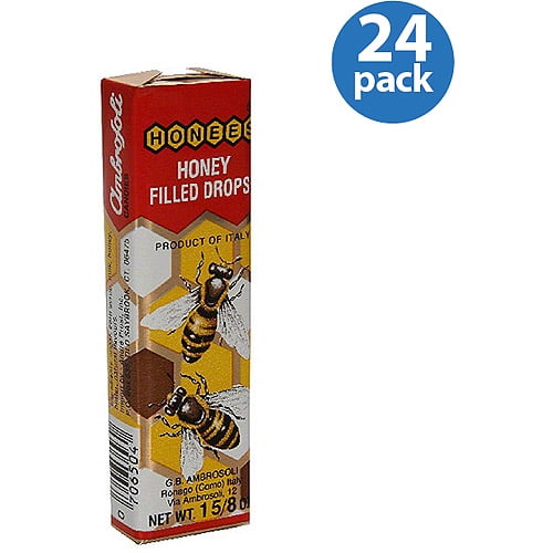 Honees Honey Filled Drops, 1.6 oz, (Pack of 24) - Walmart.com - Walmart.com