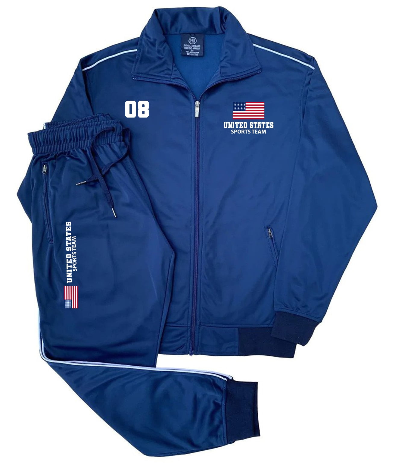 Men Tracksuit USA Sports Team Flag Print Top and Bottom Outfit ...