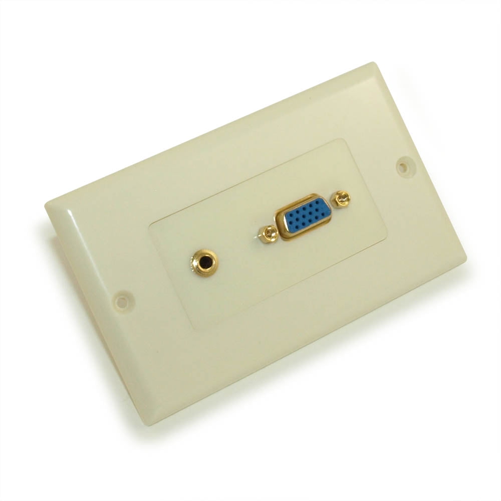 Wall plate: VGA Female/Female & Stereo TRS 3.5mm Audio, Gold Plated ...