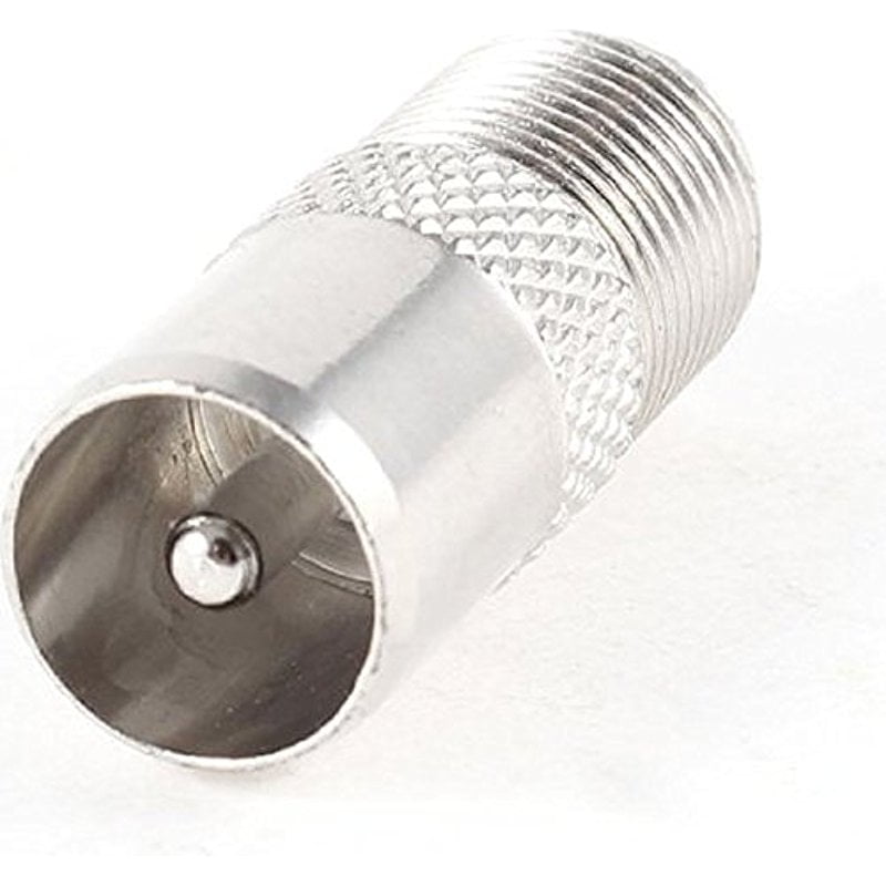 F-Type Female Jack to TV PAL Male Plug Coaxial RF Connector Adapter ...