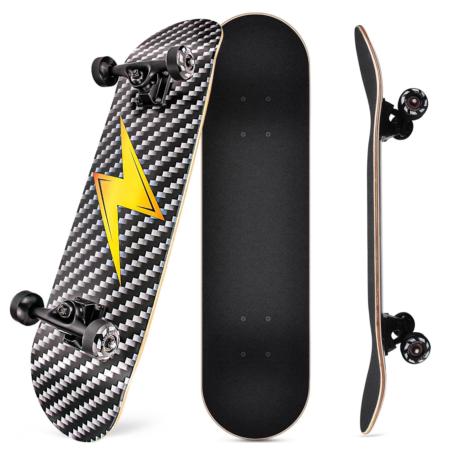 NPET Pro Skateboard Complete 31 Inch, 7 Layer Canadian Maple Double ...