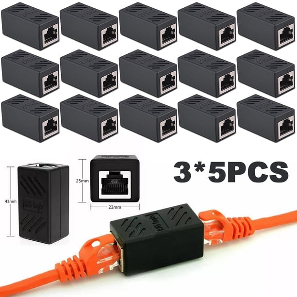5 Uds Conector RJ45 A Extensor Internet Red Jack 8 Núcleos | Bodega ...