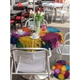 Colorful Dahlia Round Outdoor Tablecloth with Umbrella Hole Modern ...