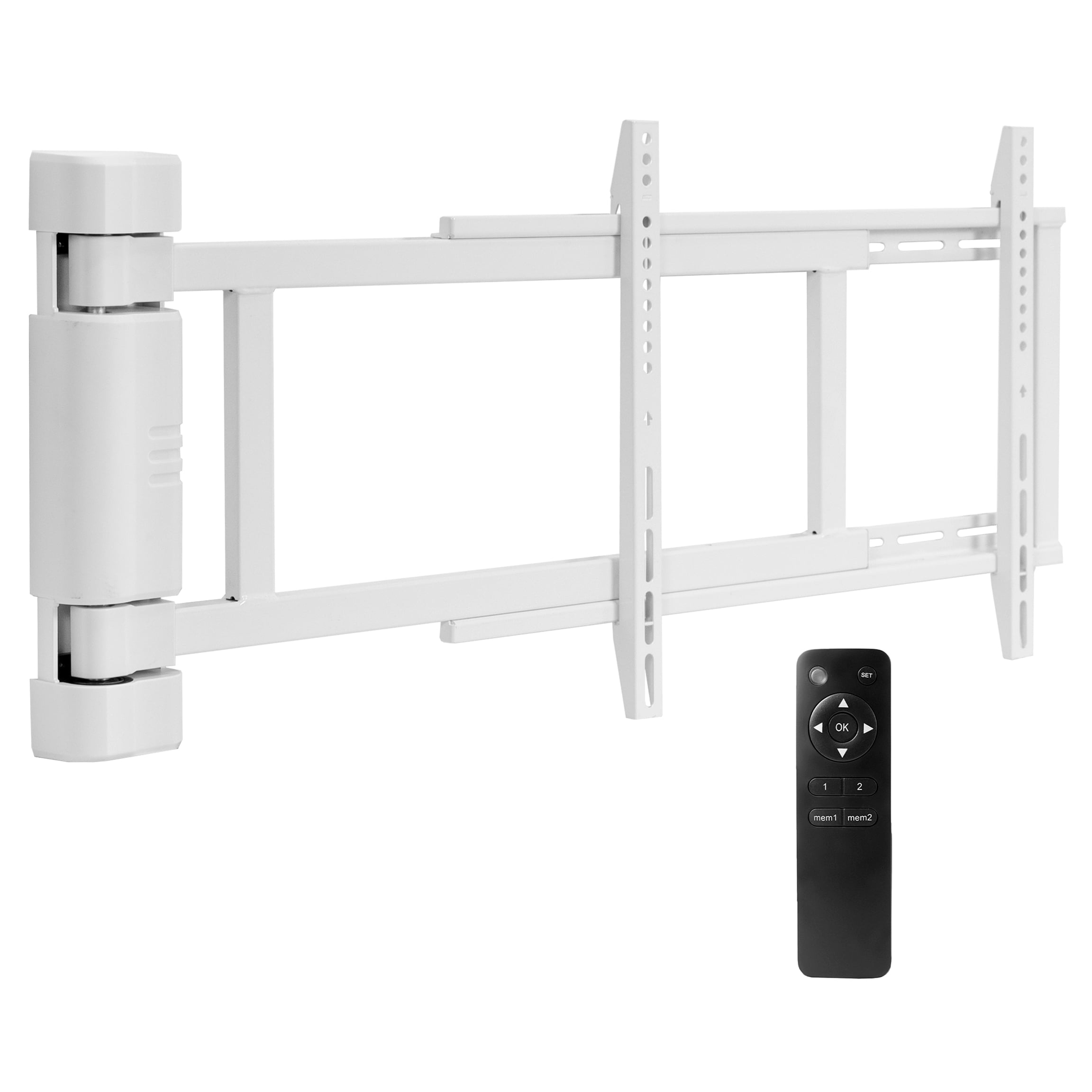 VIVO White Steel Low Profile Electric Adjustable Swing 32" to 75" TV ...
