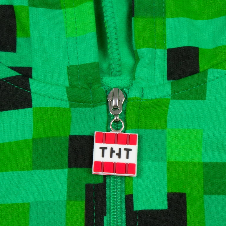 Minecraft Apparel Boys Minecraft Zip-Up Hoodie - Green Creeper Face ...