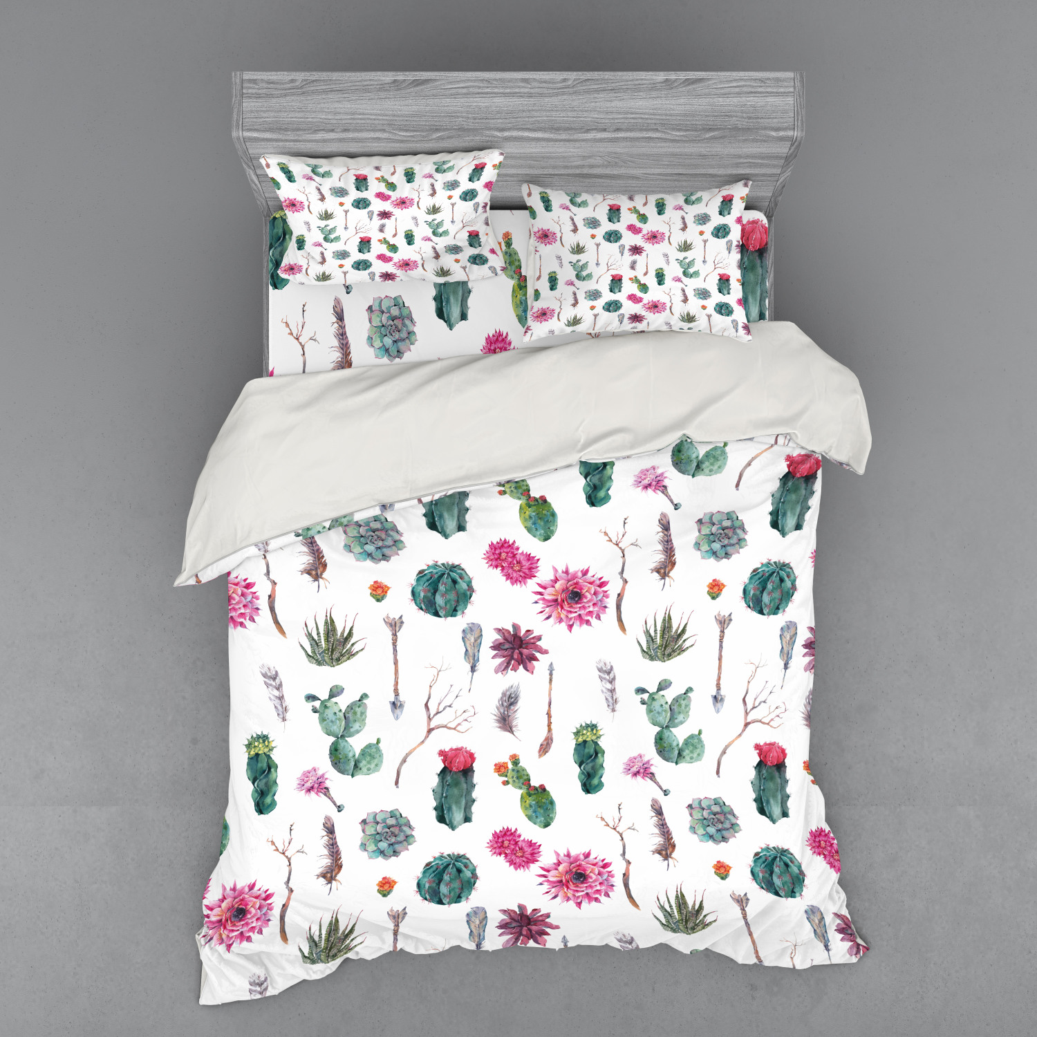 Ambesonne Cactus Bedding Set 4 Pcs, Springtime in Hawaii, Queen ...