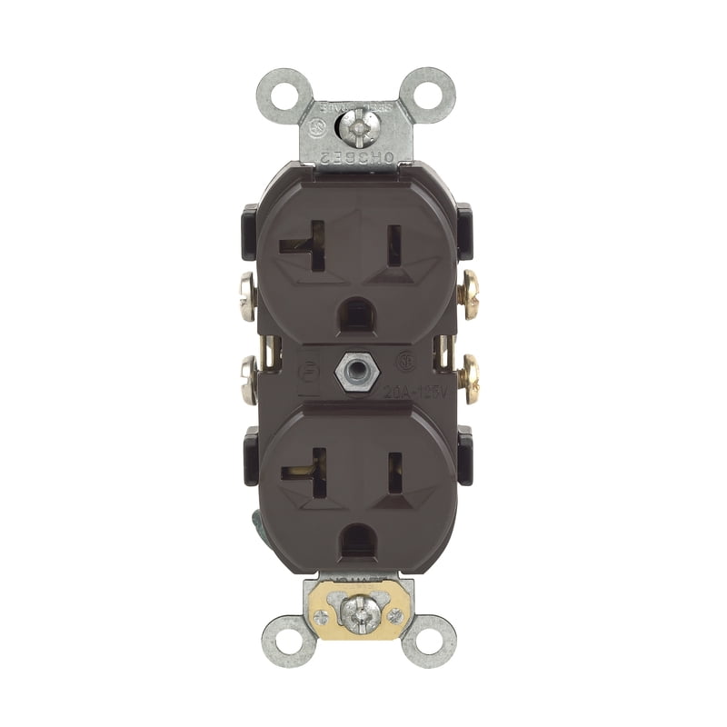 Leviton 20 amps 125 volt Duplex Brown Outlet 5-20R 1 pk - Walmart.com ...