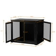 HLR Large Dog Crate, Dog Crate with Flip Cover, Anti-Chew Metal Strips ...