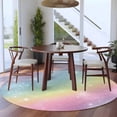 Colorful Rainbow 7FT Round Area Rugs for Living Room Modern Abstract ...