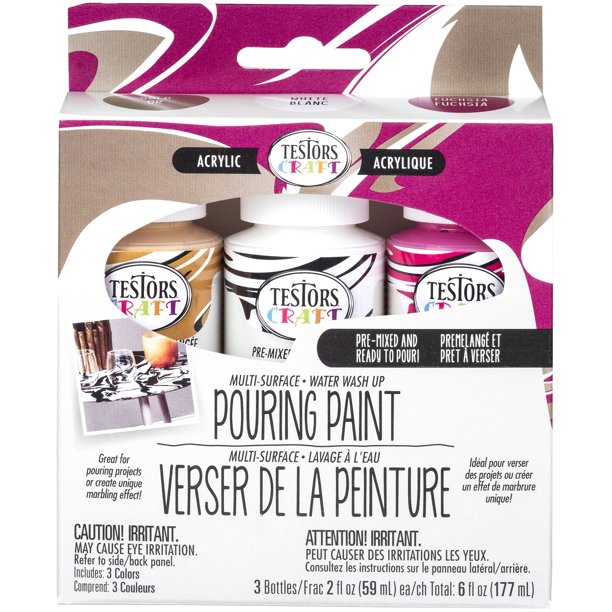 Testor Craft Pouring Paint Kits-Gold, White, Fuschia - Walmart.ca