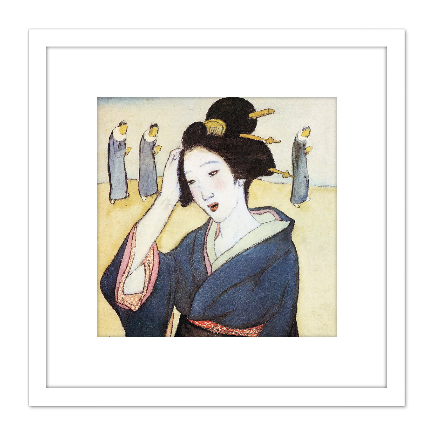 Takehisa Scenes At Nagasaki Dejima Painting 8X8 Inch Square Wooden ...