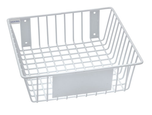 Rack'Em 9178-W Mount Anywhere White Wire Basket 12"x12"x4" with Label ...