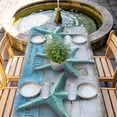 Bllue Starfish Fitted Rectangle Tablecloth 32" x 72" Text Vintage Wood ...