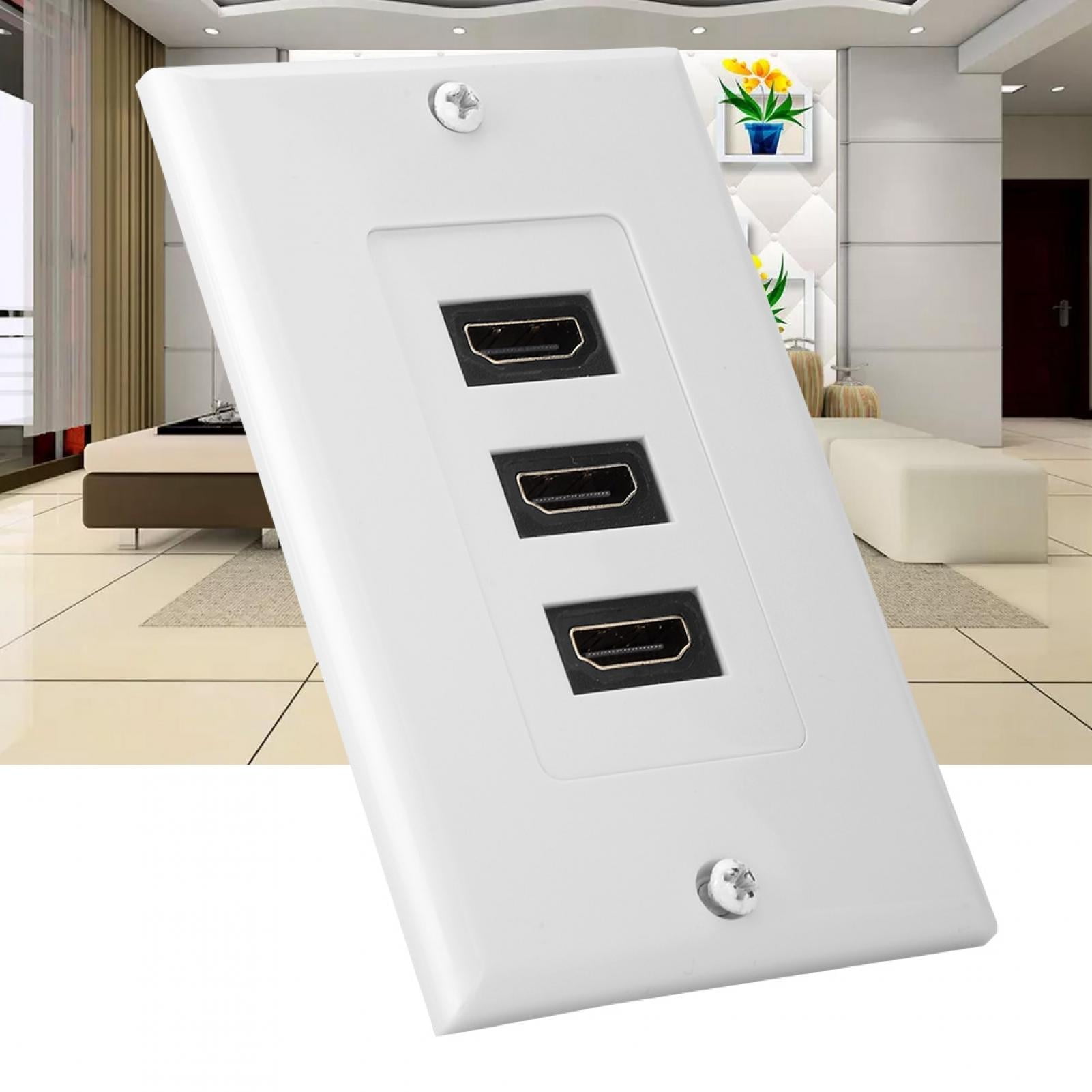 Spptty 3-port Video Panel Socket USB Hub Adapter Wall Socket, USB ...